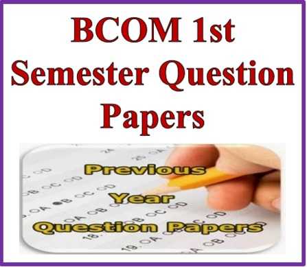 Bcom Question Paper 1st Year With Answers, 58% OFF