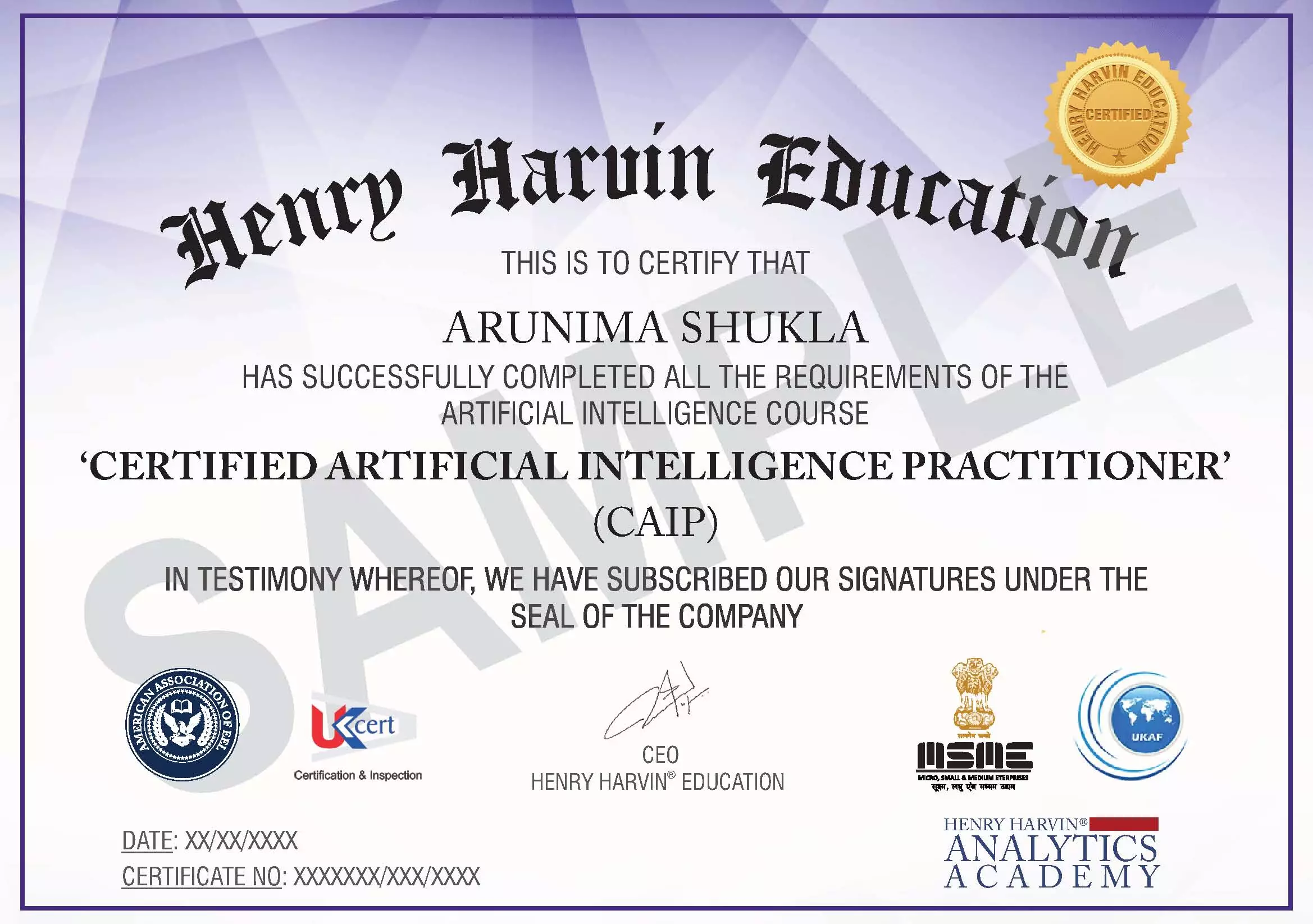 Certified Artificial Intelligence Practitioner Course | Henry Harvin