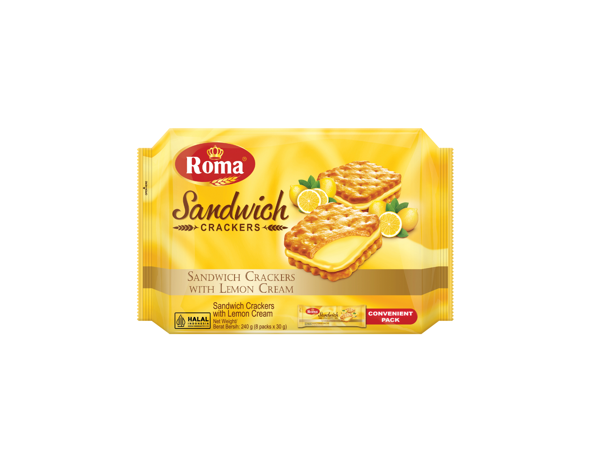 Roma Sandwich Lemon 24 x 8 Pack x 30g