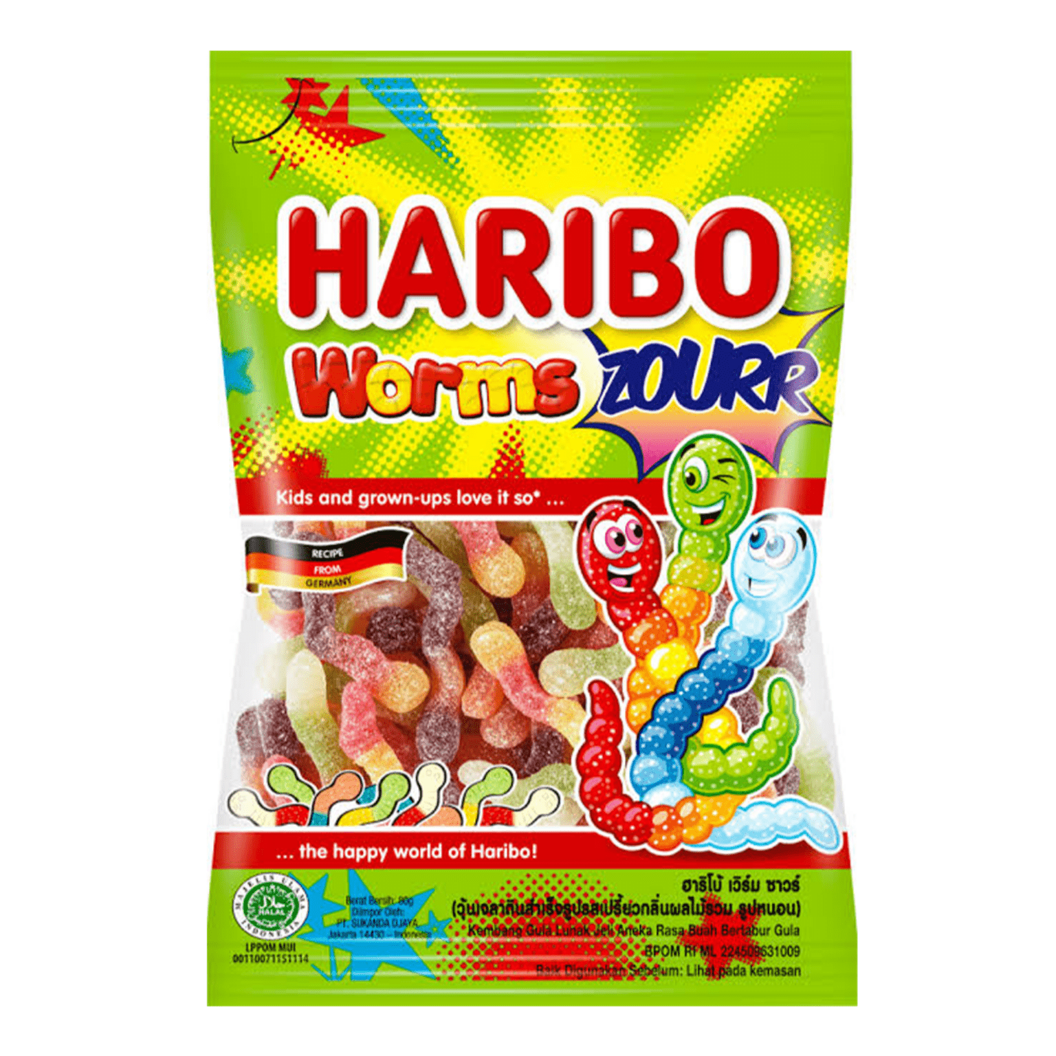 Haribo Zourr Worms 24 Pack x 80g