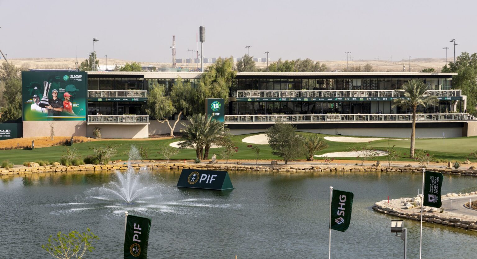 General view of the !8th hole at Riyadh Golf Club.