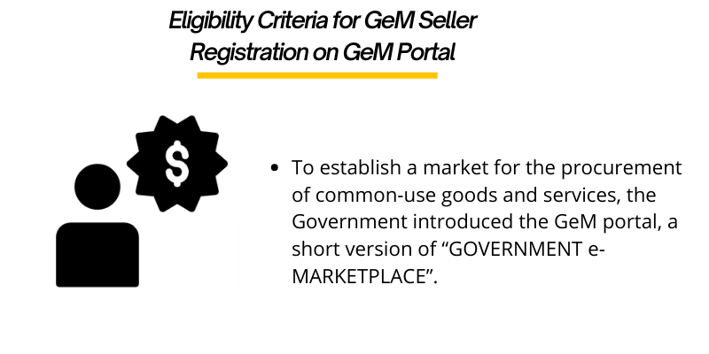Eligibility Criteria for GeM Seller Registration on GeM Portal