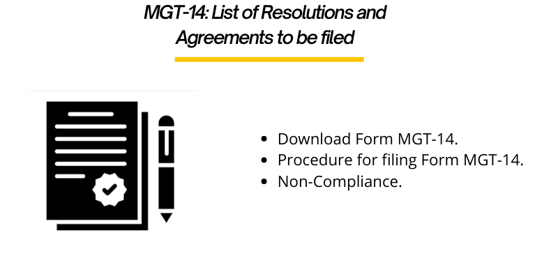 MGT-14: List of Resolutions and Agreements to be filed