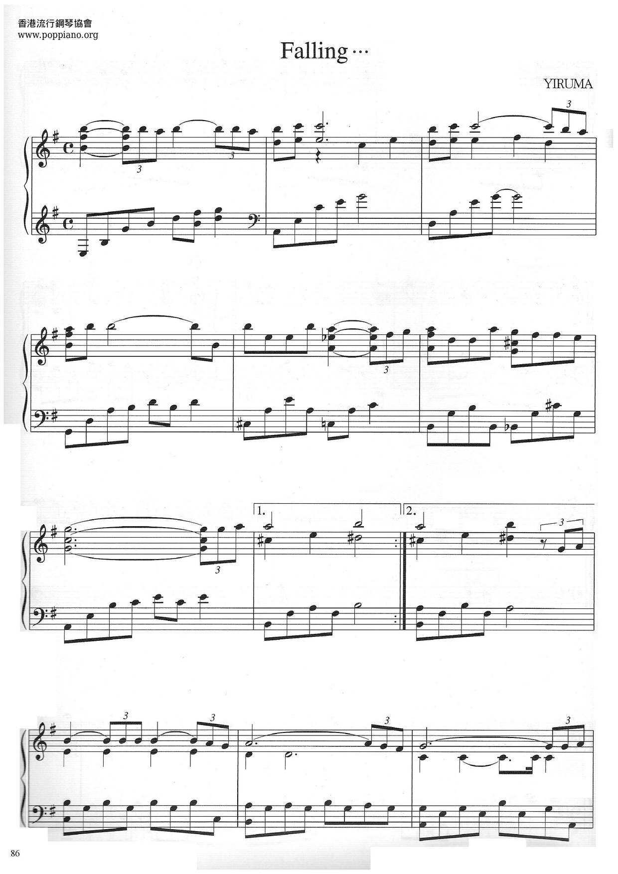 Yiruma-Falling Sheet Music pdf, -フォールディング 악보 - Free Score Download ★