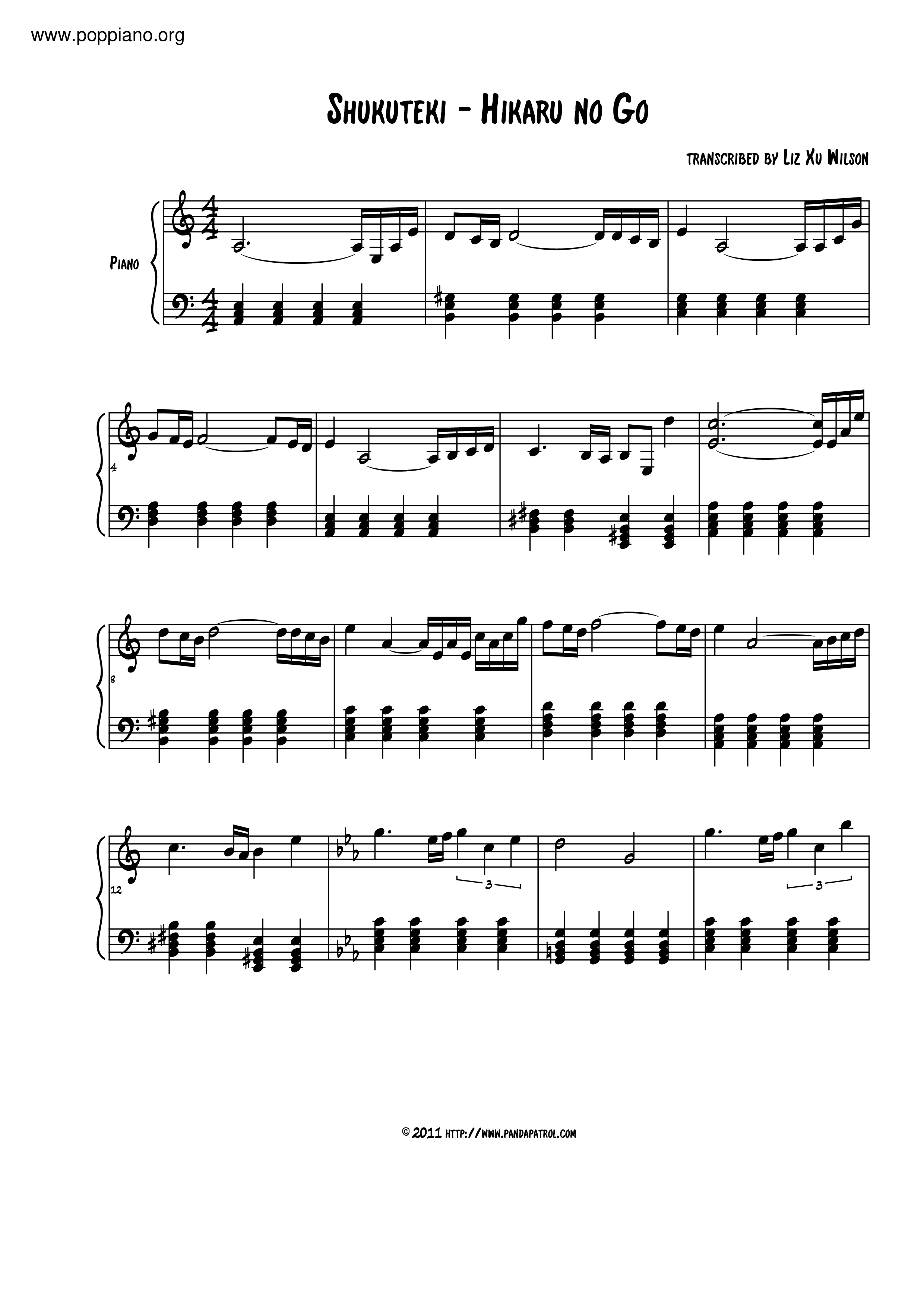 Hikaru no Go-Shukuteki Sheet Music pdf, -宿敵 악보 - Free Score Download ★