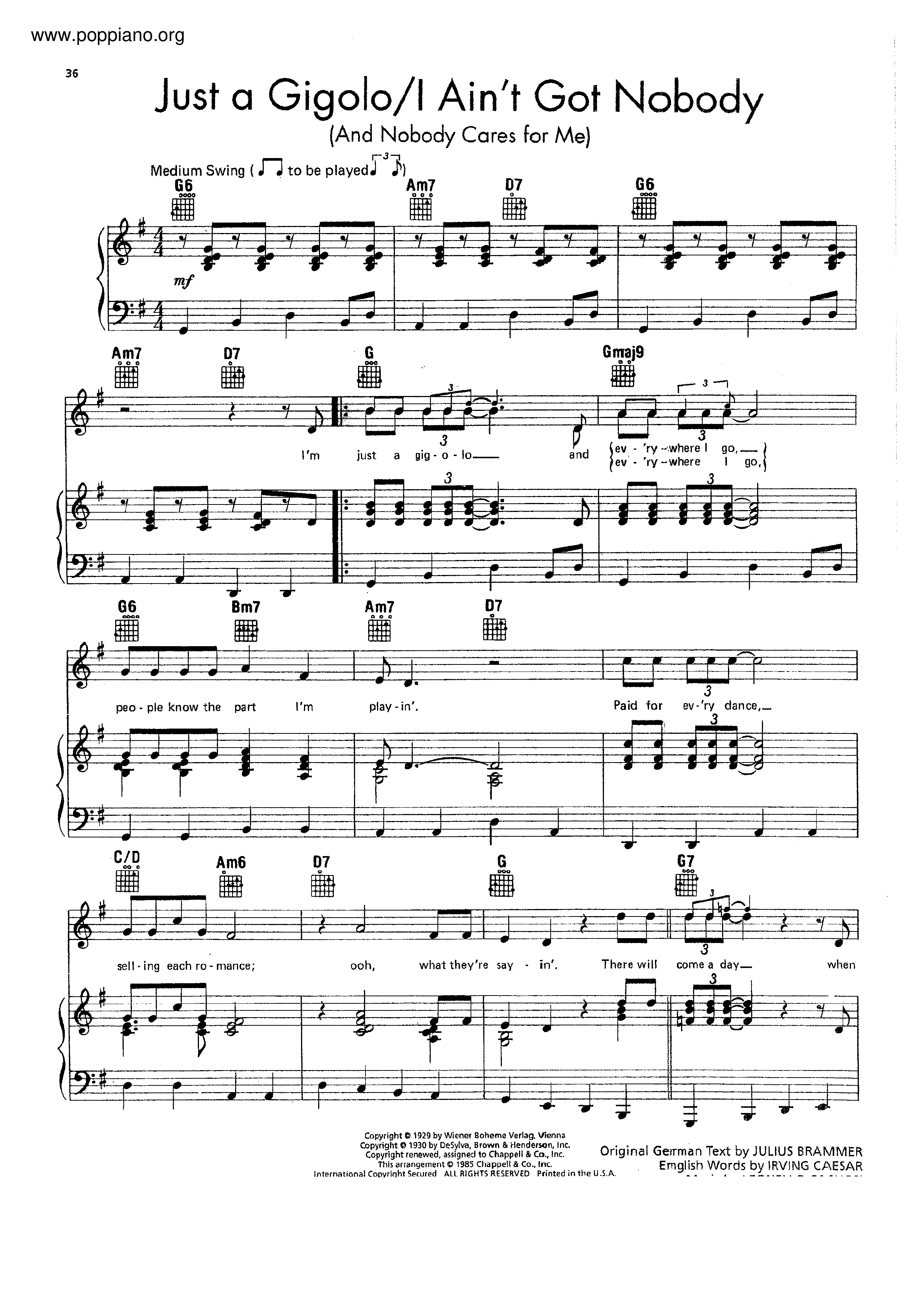 Louis Armstrong-Just A Gigolo Sheet Music pdf, -ジャスト・ア・ジゴロ 악보 - Free ...