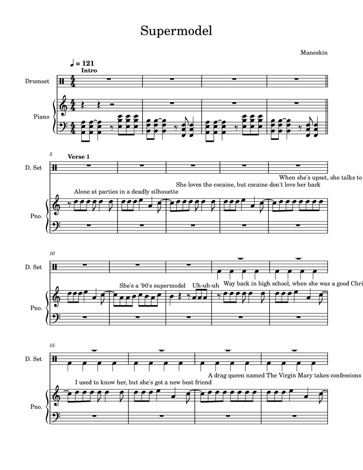 Maneskin-Supermodel Sheet Music pdf, - Free Score Download ★