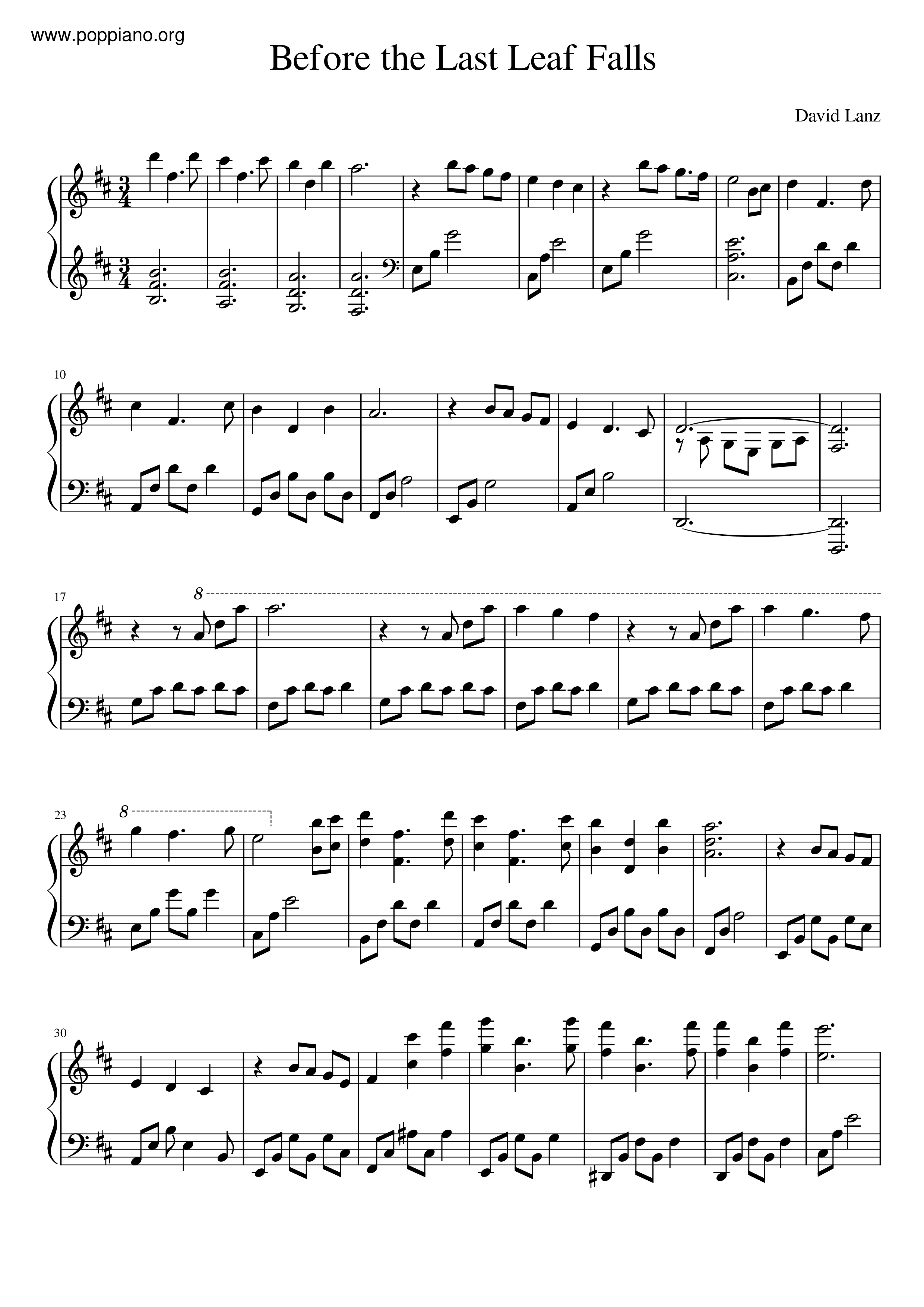 David Lanz-Before The Last Leaf Falls Sheet Music pdf, -ビフォア・ザ・ラスト・リーフ ...