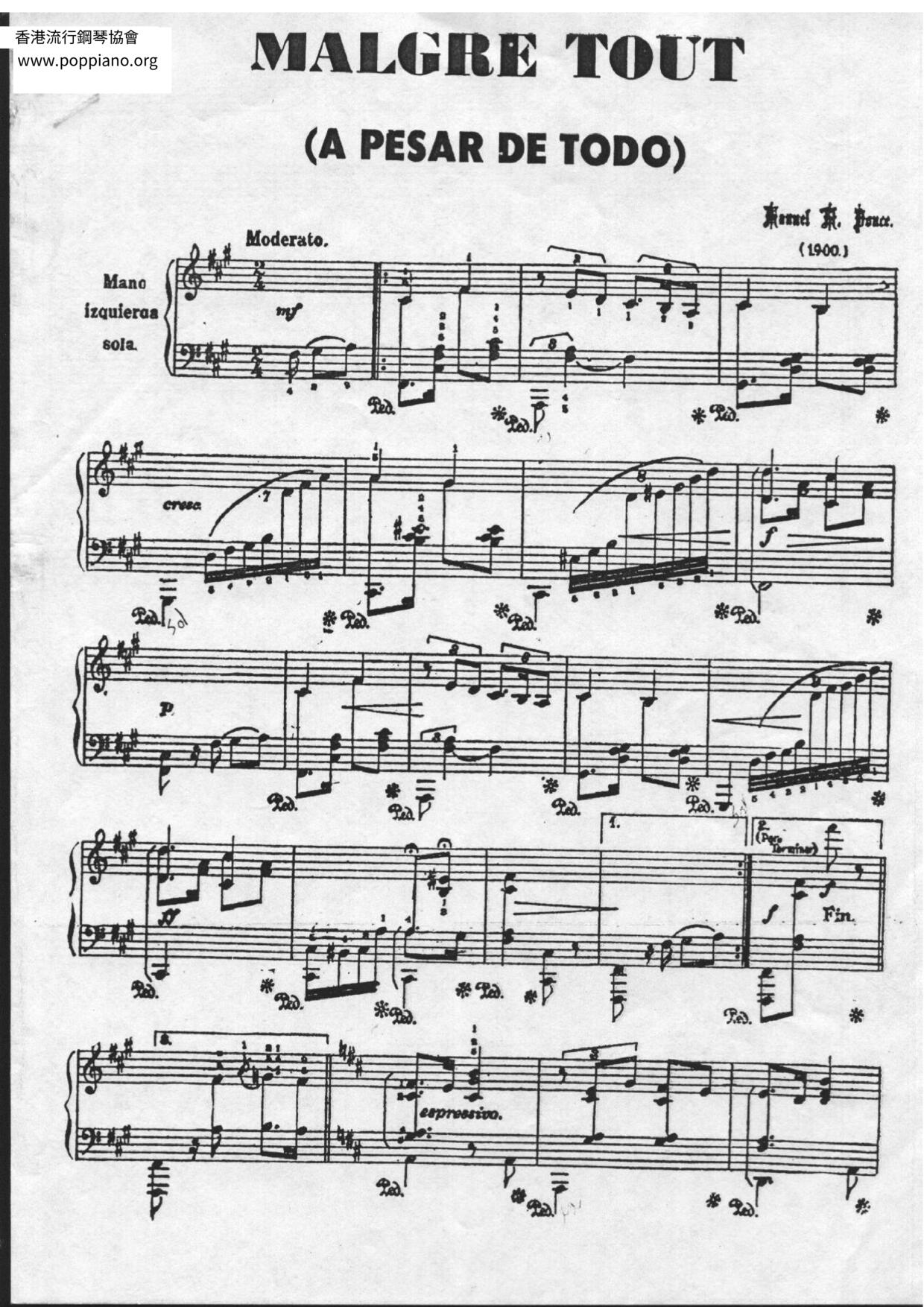 Manuel Matarrita-Malgre Tout Sheet Music pdf, - Free Score Download ★