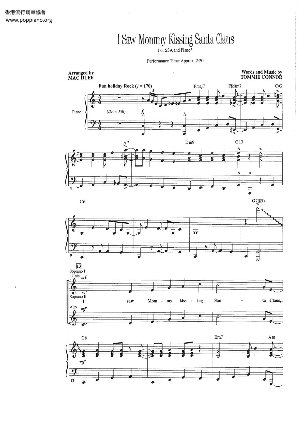 Michael Jackson-I Saw Mommy Kissing Santa Claus Sheet Music pdf, -アイ・ソー ...