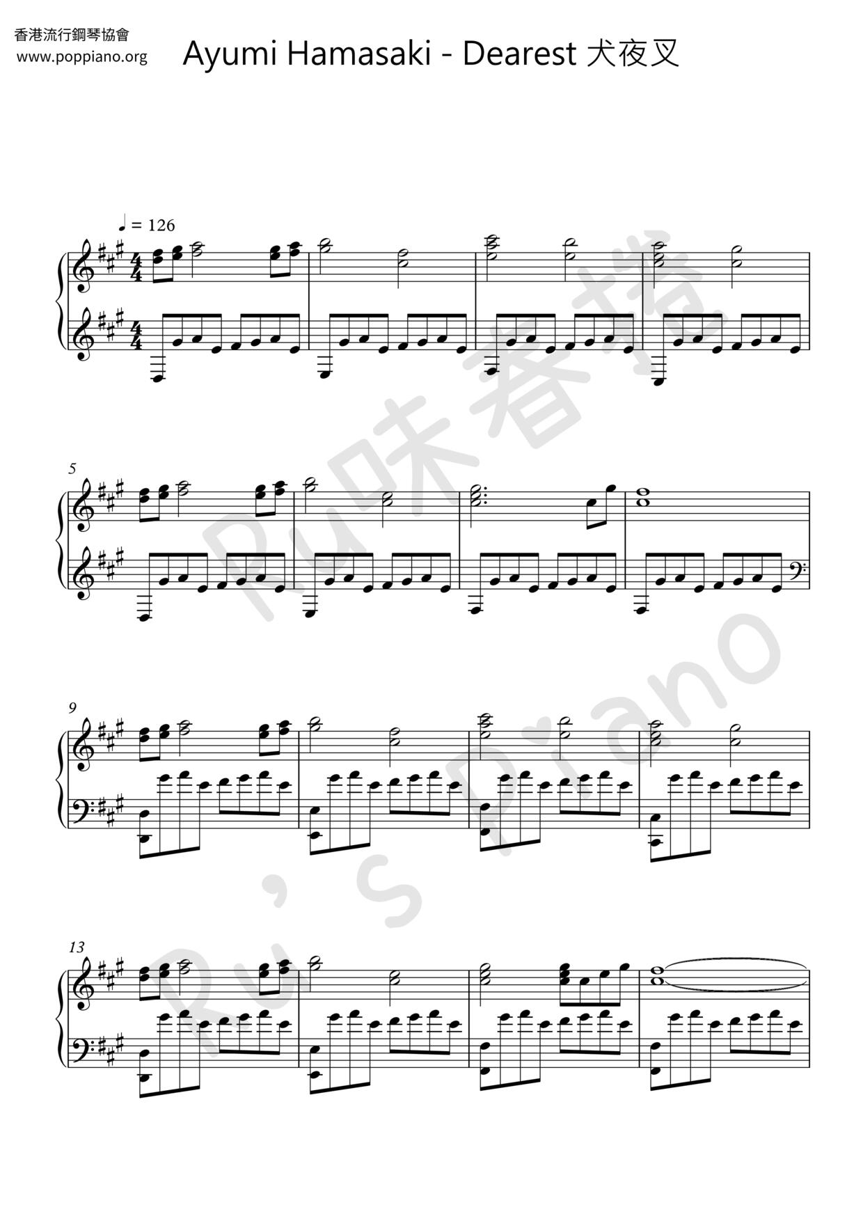 anime-Dearest Inuyasha Sheet Music pdf, -Dearest 犬夜叉 악보 - Free Score ...