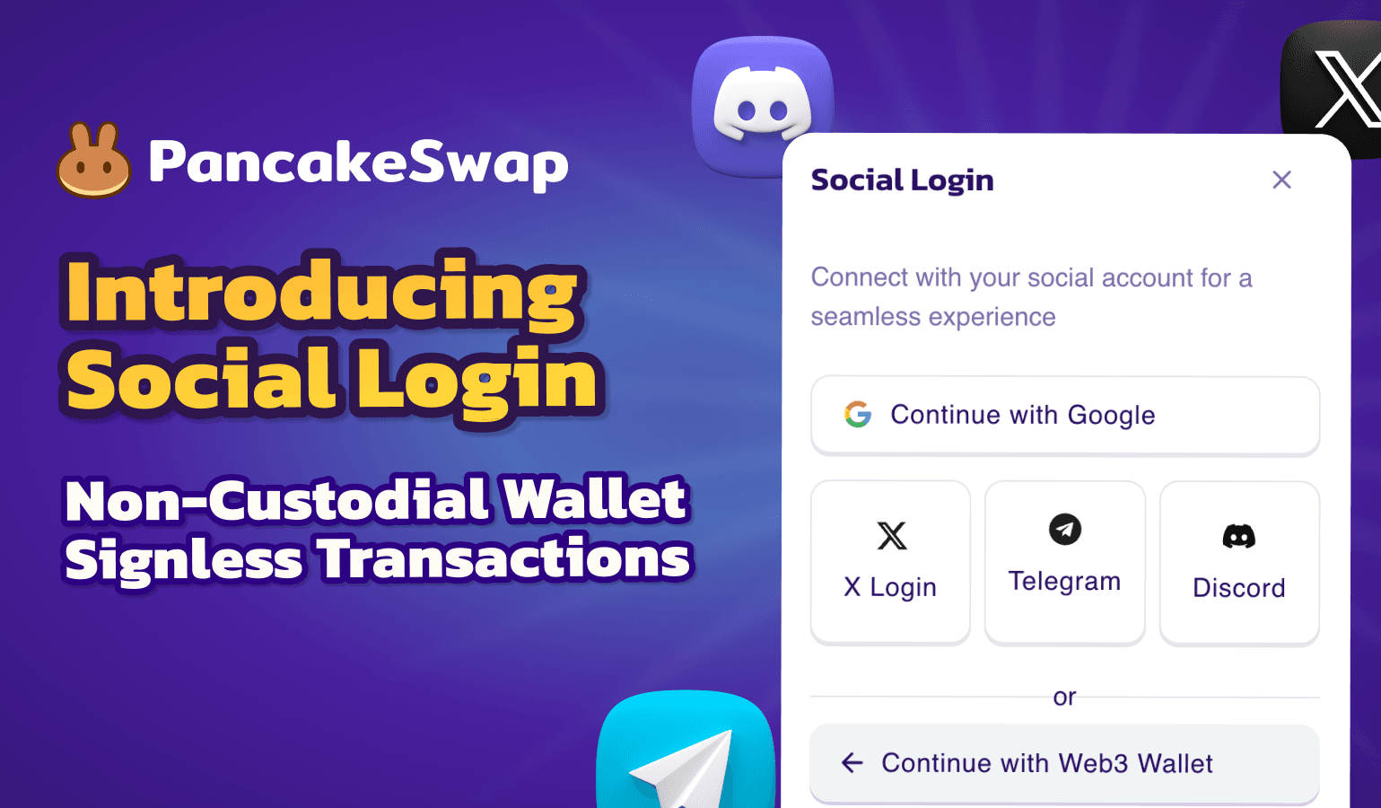 Introducing Social Login: Connect to PancakeSwap using Google, Twitter ...