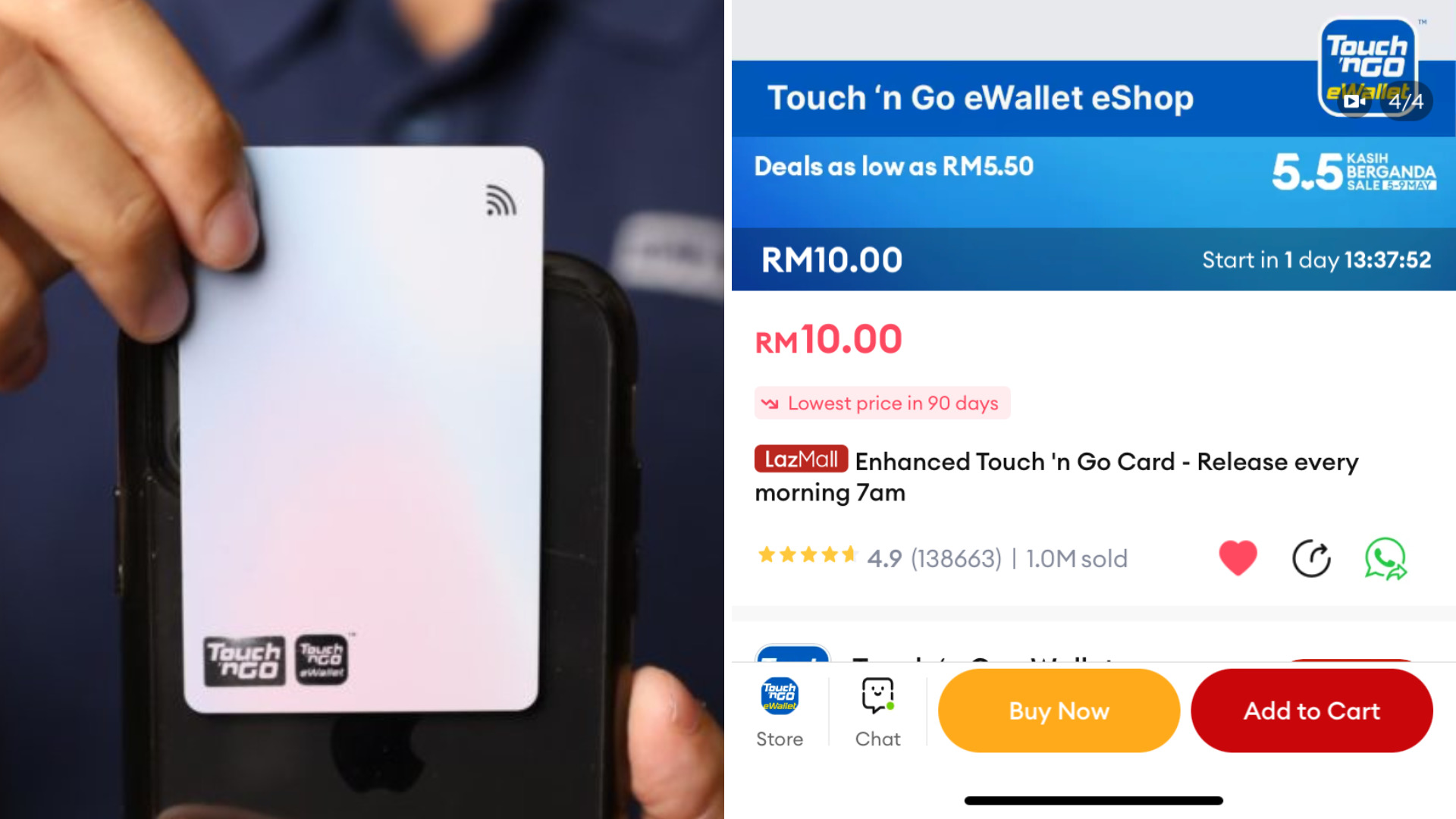 Kad TNG NFC Dijual Mulai Jam 7AM Setiap Hari Di Lazada